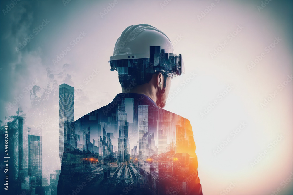Civil engineer portrait as concept for building construct by ...