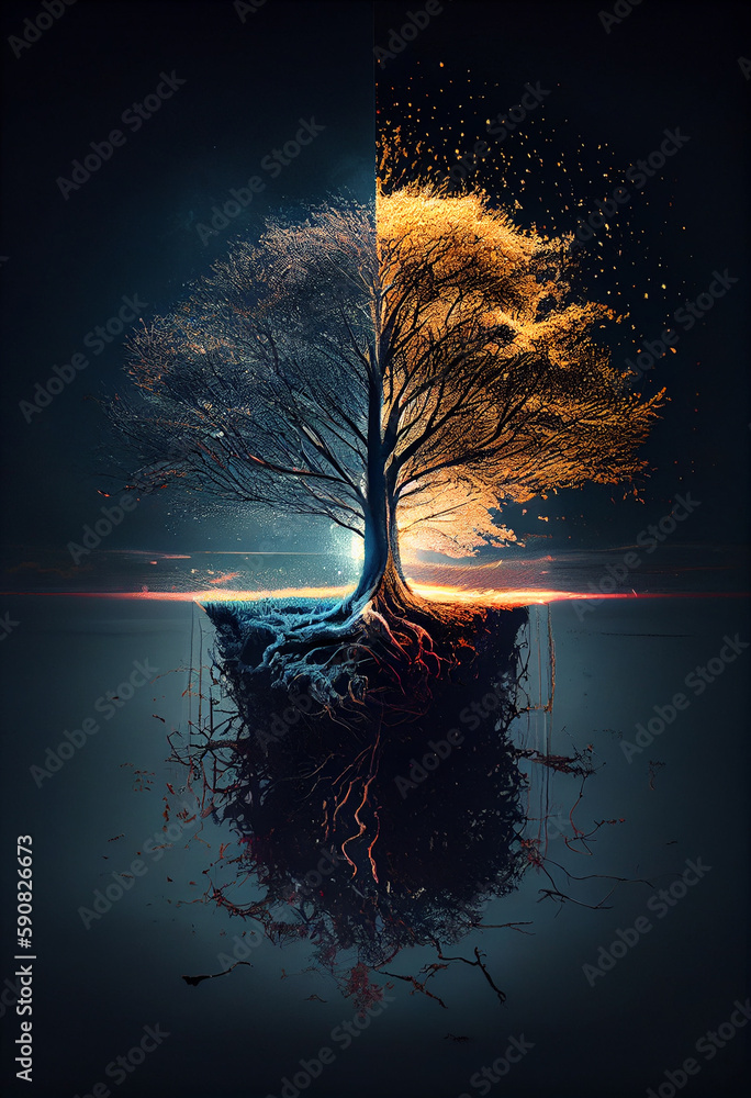 Duality tree with roots on the right side tree is dead. On the left is ...