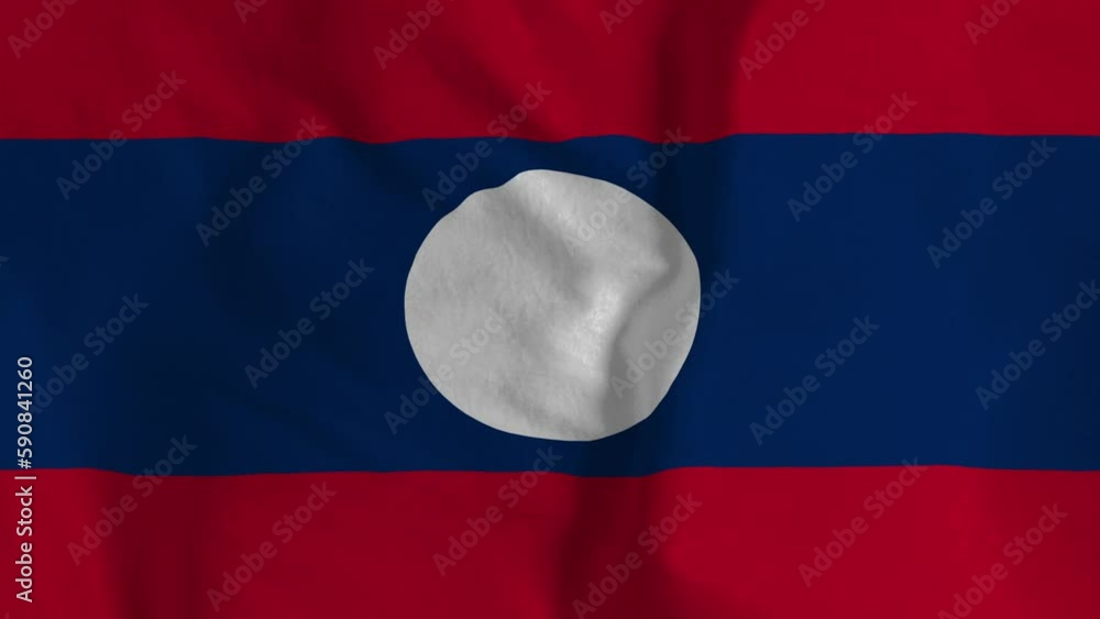 Laos Flag. Seamless loop animation of the Laos Flag 4K. 3d animation ...