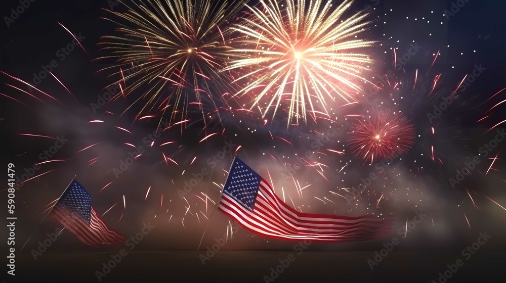 Celebrates the American National Day July 4th. created by ai Stock ...