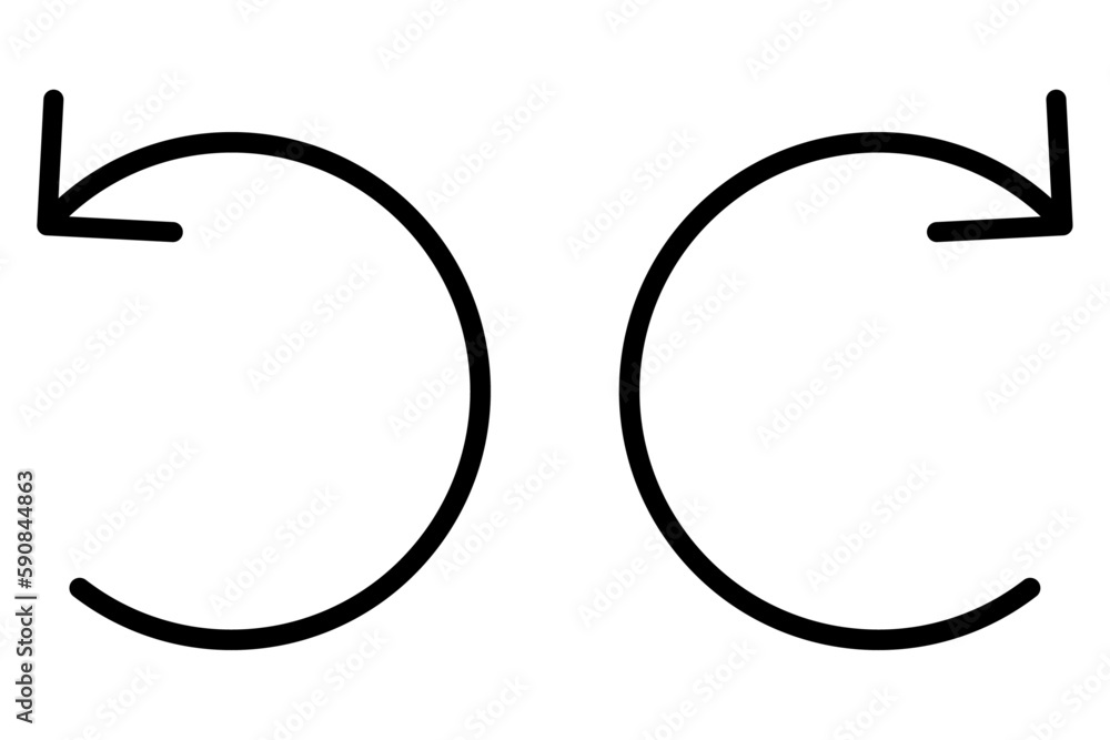 Undo and redo icon, flat style black color rotate clockwise and ... Undo and redo icon, flat style black color rotate clockwise and ...