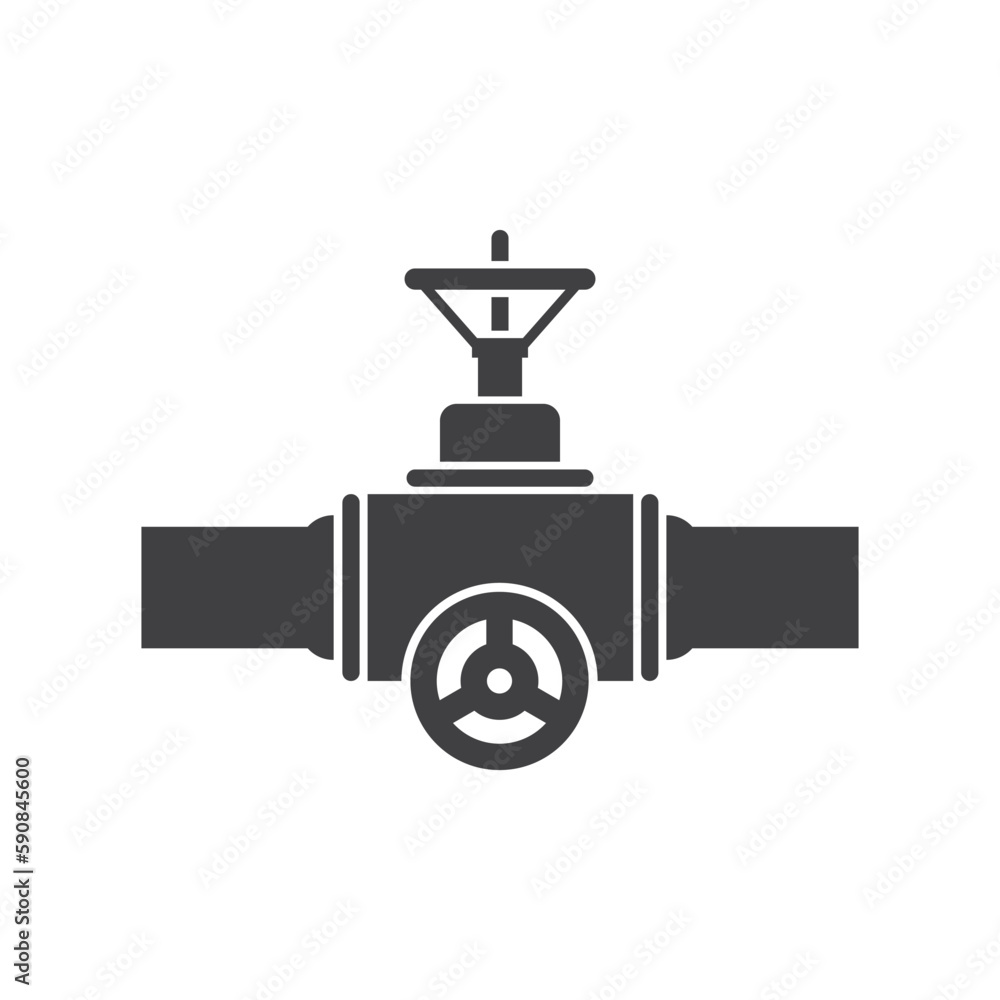 Gas pipeline vector icon. Tube flat sign design. Piping icon. Pipeline ...