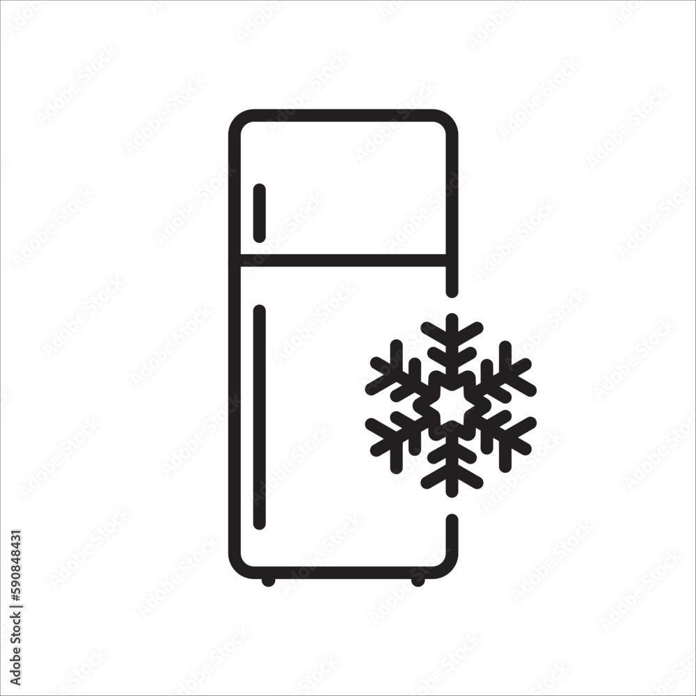 Refrigerator vector icon. Frig flat sign design. Freezer symbol ...