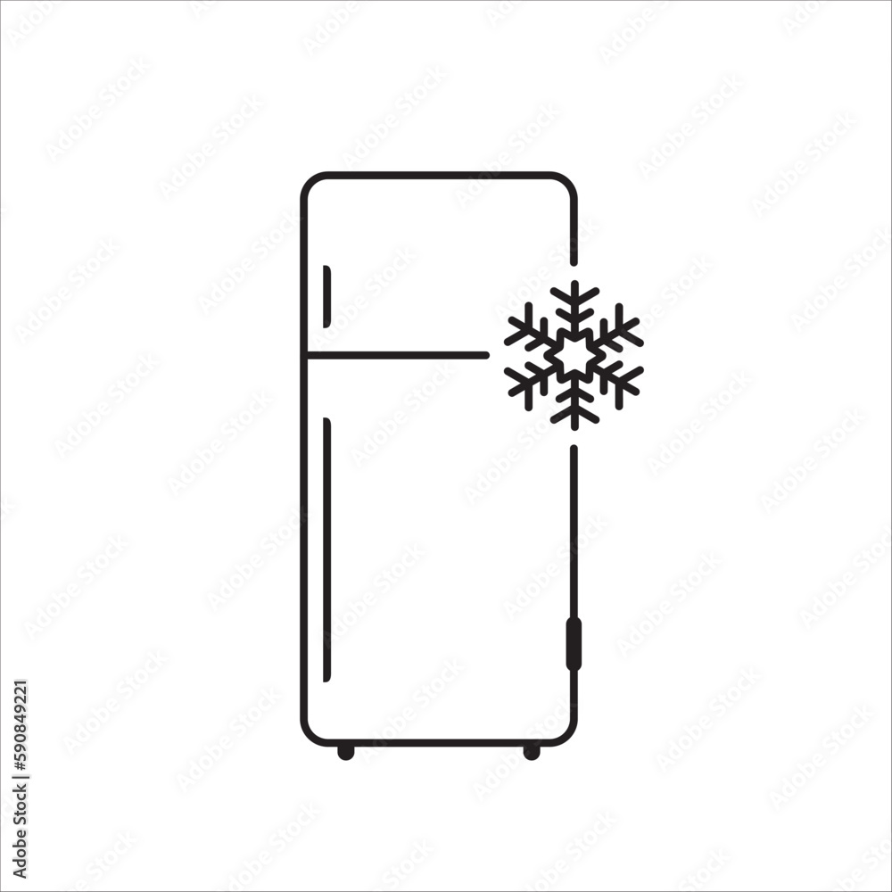 Refrigerator vector icon. Frig flat sign design. Freezer symbol ...