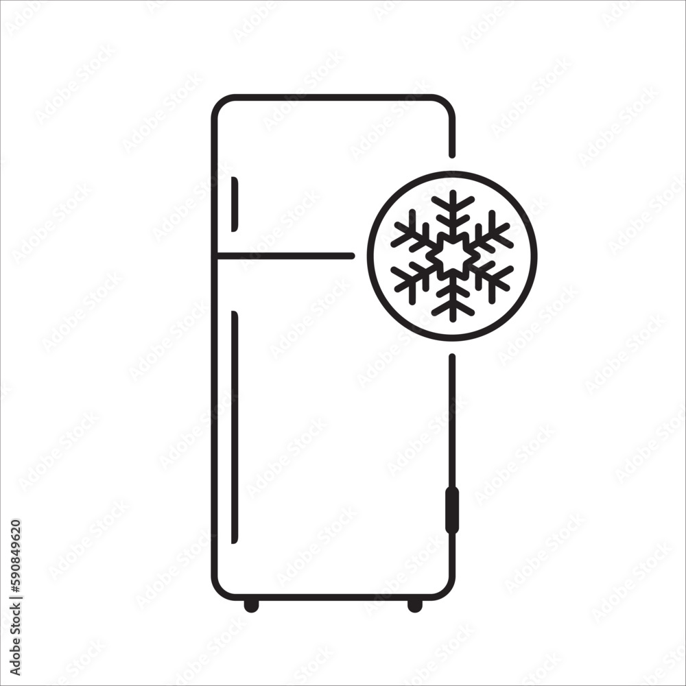 Refrigerator vector icon. Frig flat sign design. Freezer symbol ...