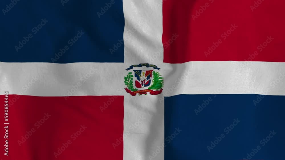 Dominican Republic flag 4K. Seamless loop animation of the Dominican ...