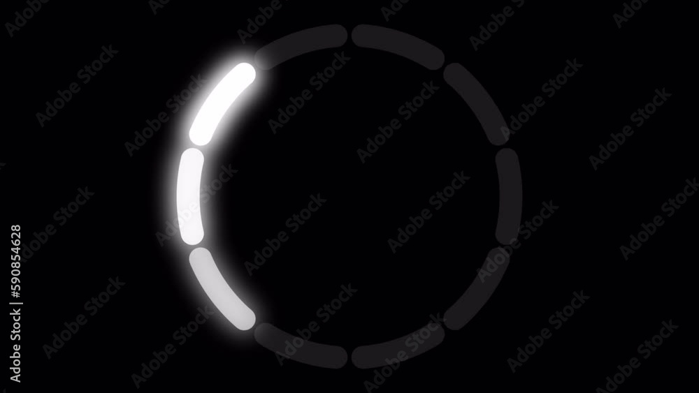 Loading Circle Video with Glow. Loading Animation on Transparent Background. Download Progress ...