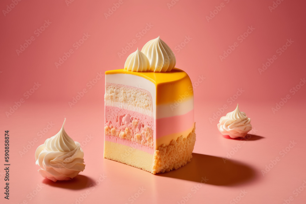 Pastel coreano de mango y fresa, creado con IA generativa Stock ...