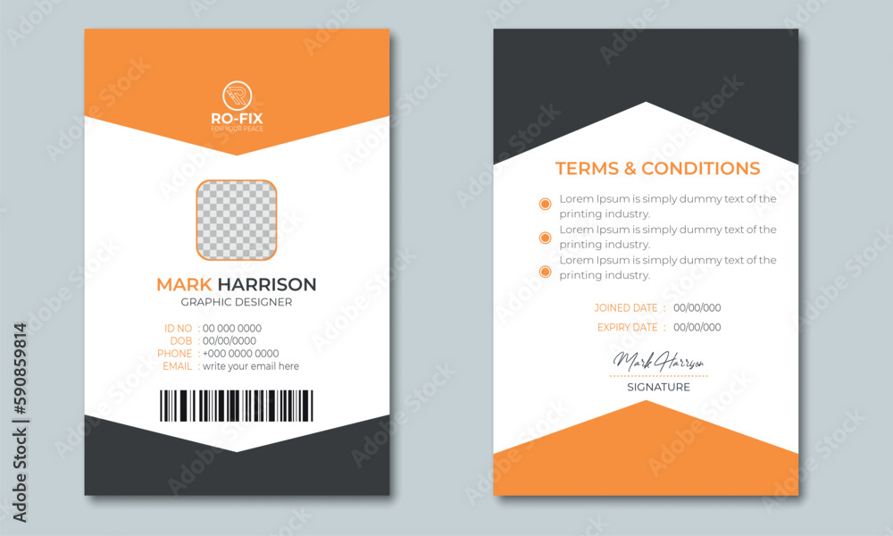 Modern and Clean Business id Card Template Modern and creative layout ...