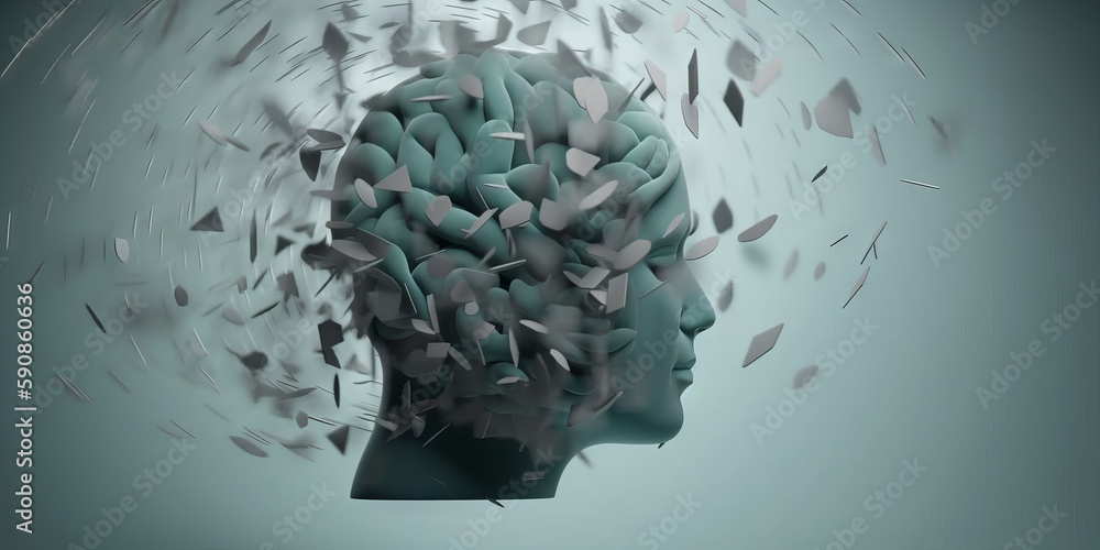 overthinking, salud mental, cerebro pensando, creado con IA generativa ...