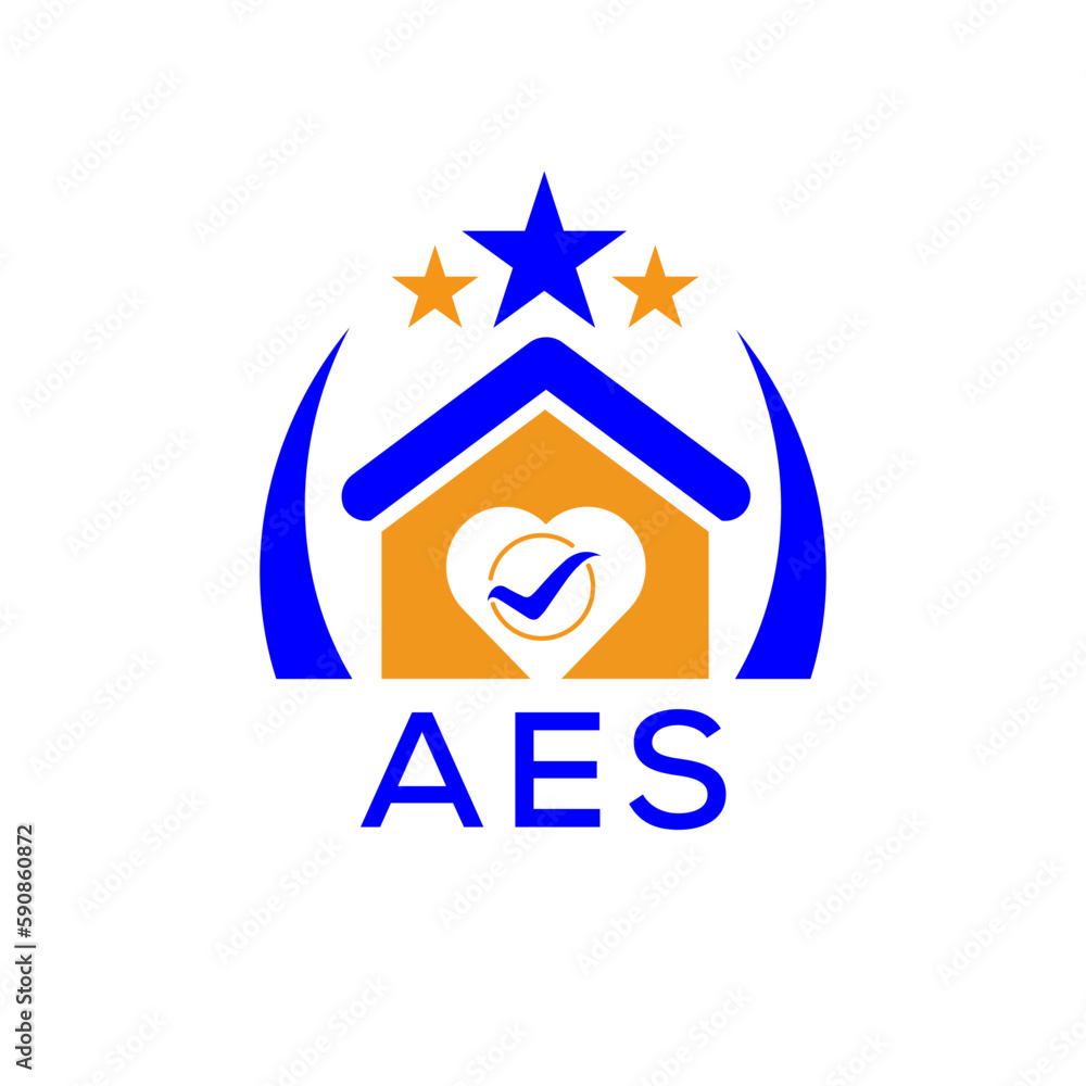 AES House logo. KJG Letter logo and icon. Blue vector image on white ...