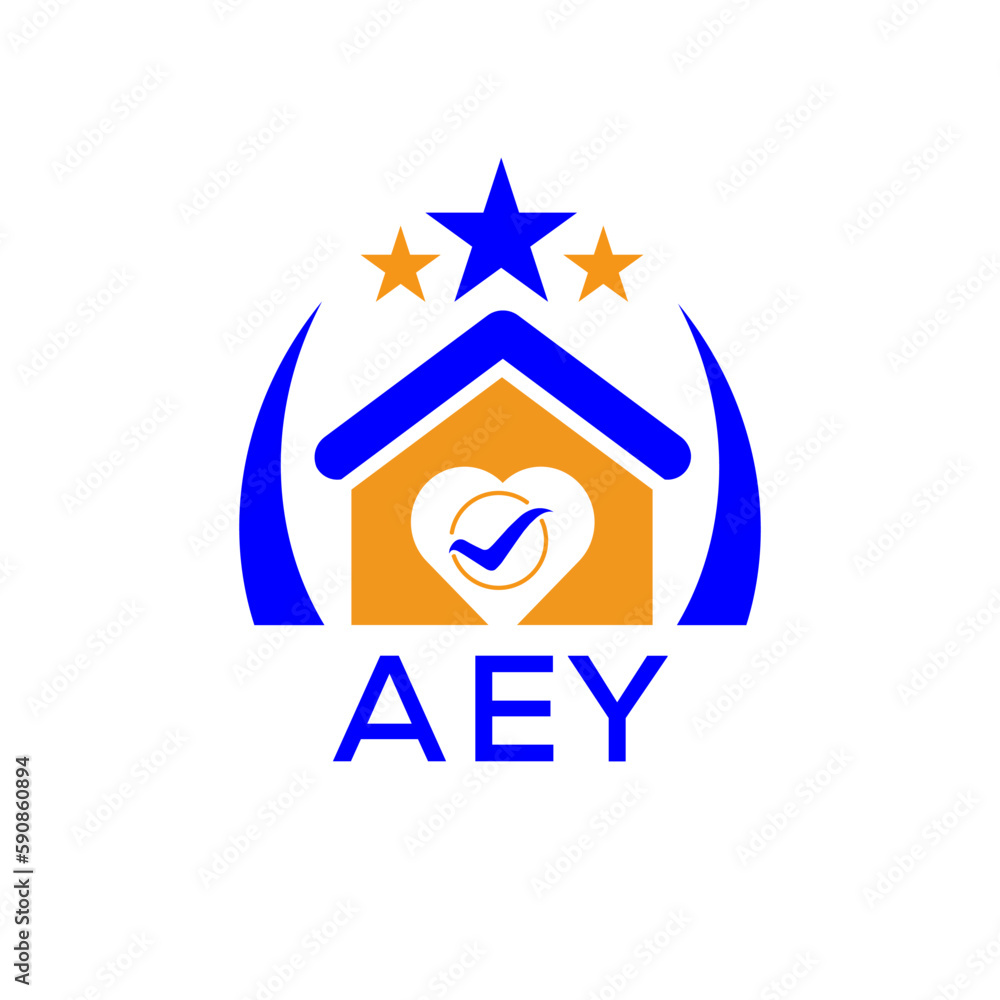 AEY House logo. KJG Letter logo and icon. Blue vector image on white ...