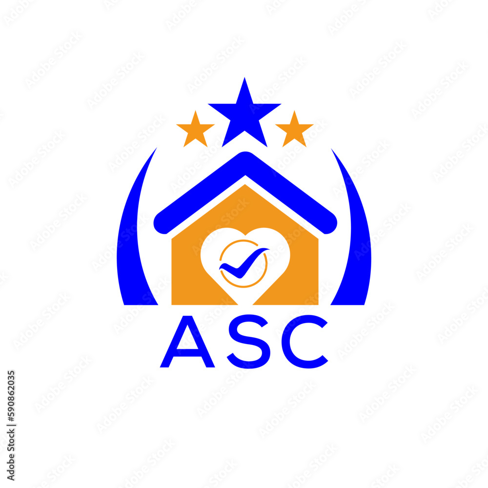 ASC House logo. KJG Letter logo and icon. Blue vector image on white ...