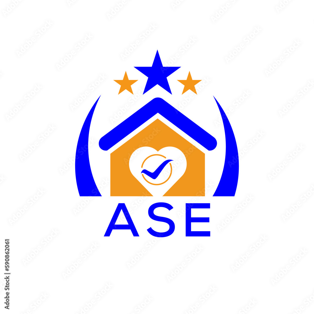 ASE House logo. KJG Letter logo and icon. Blue vector image on white ...