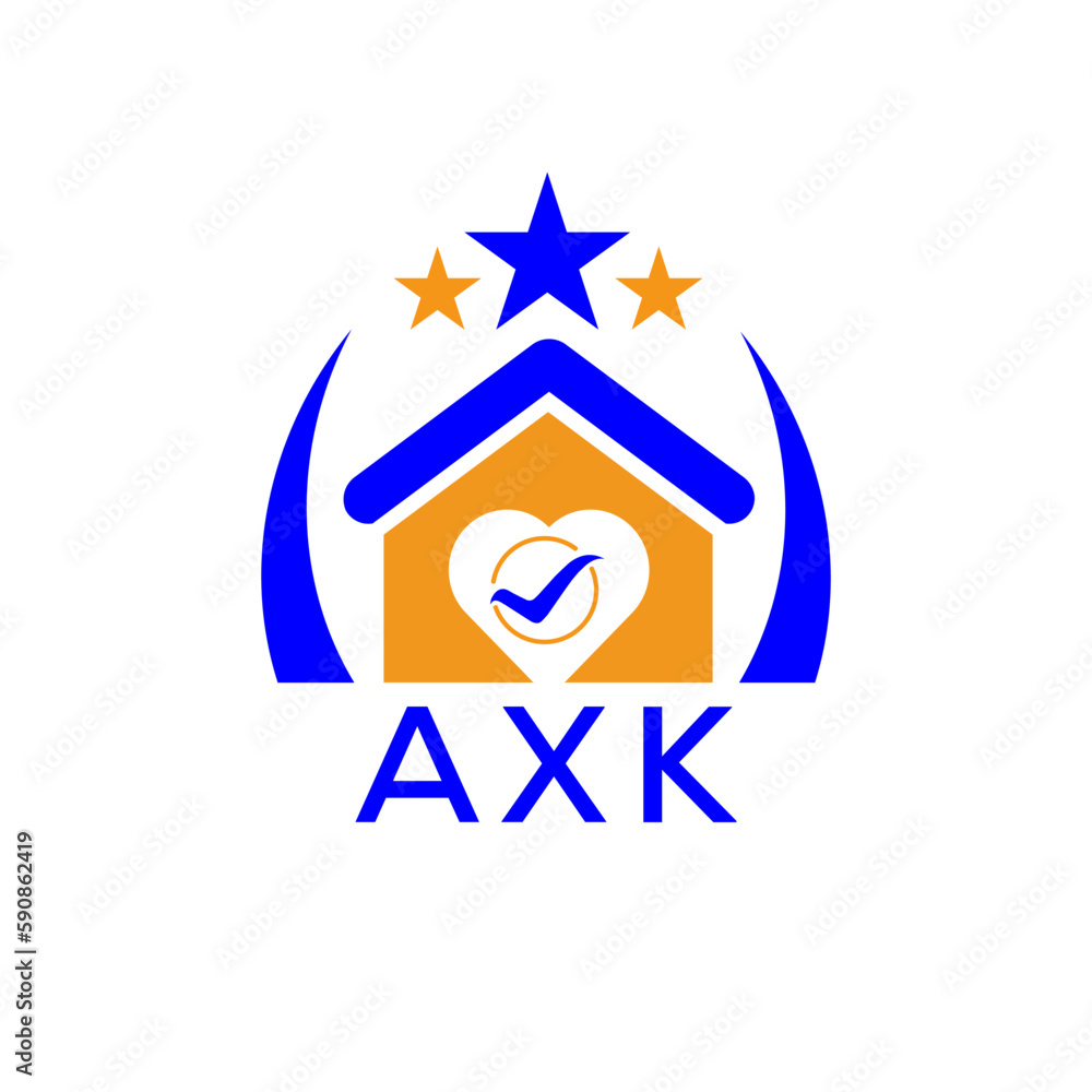 AXK House logo. KJG Letter logo and icon. Blue vector image on white ...
