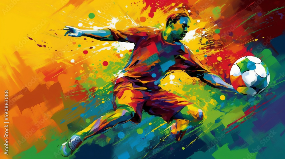 abstract colorful background of a soccer player | Uwalls.co.uk