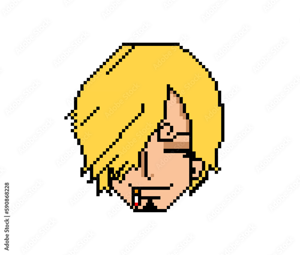Pixel art sanji one piece anime, mugiwara no luffy, strawhat pirates ...