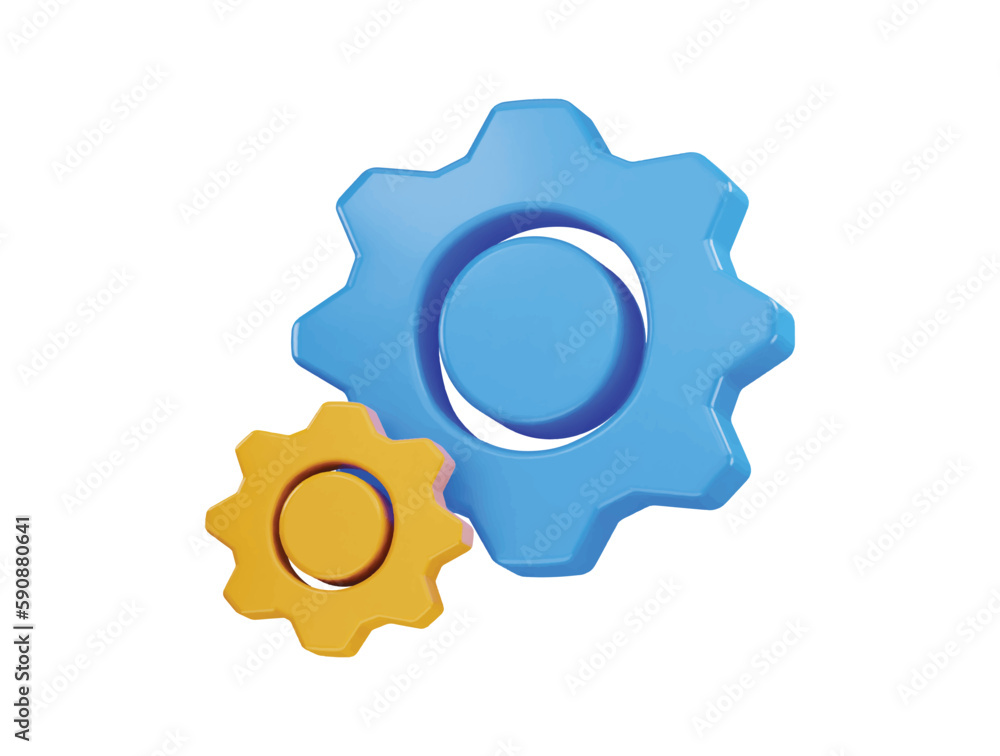 settings icon 3d rendering vector illustration Stock Vector | Adobe Stock