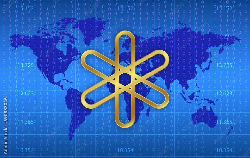 virtual coins and their logos. dent virtual currency logo. 3d ...