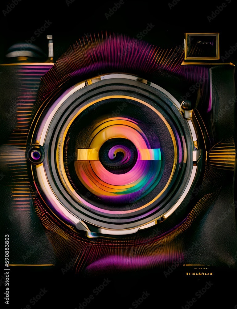 neon pinks and purple and yellow with gold and chrome accents lucifers ...