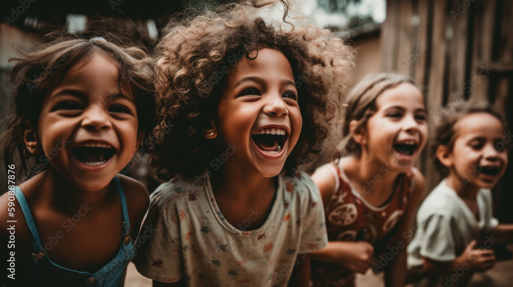 Joyful Racial Diversity: A Group of Ethnically Diverse Young Kids ...