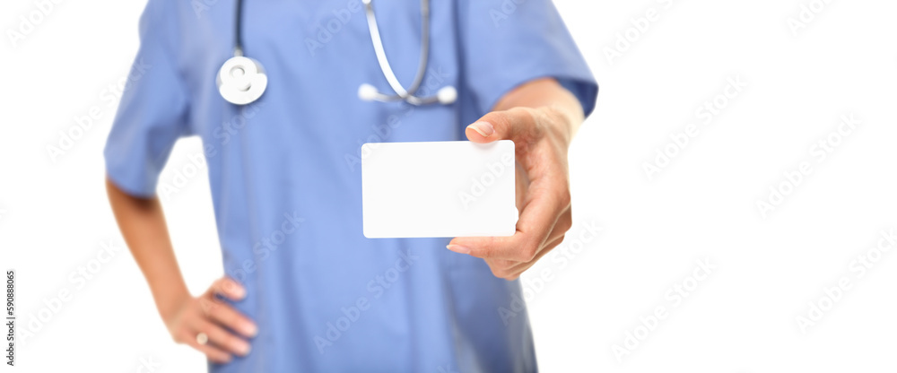 Doctor business card close up. Empty small sign card with copy space ...