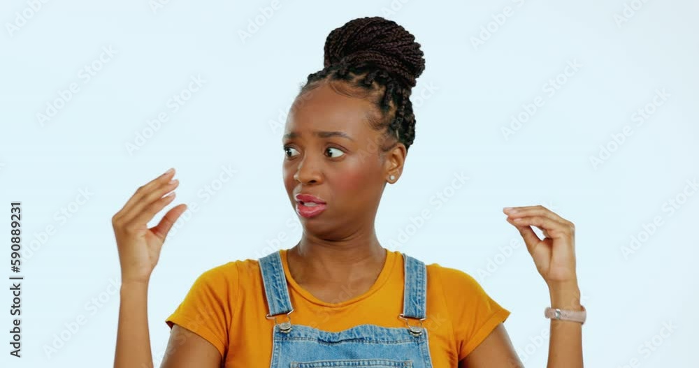 Vidéo Stock Talking, annoyed and a black woman with a mocking gesture ...