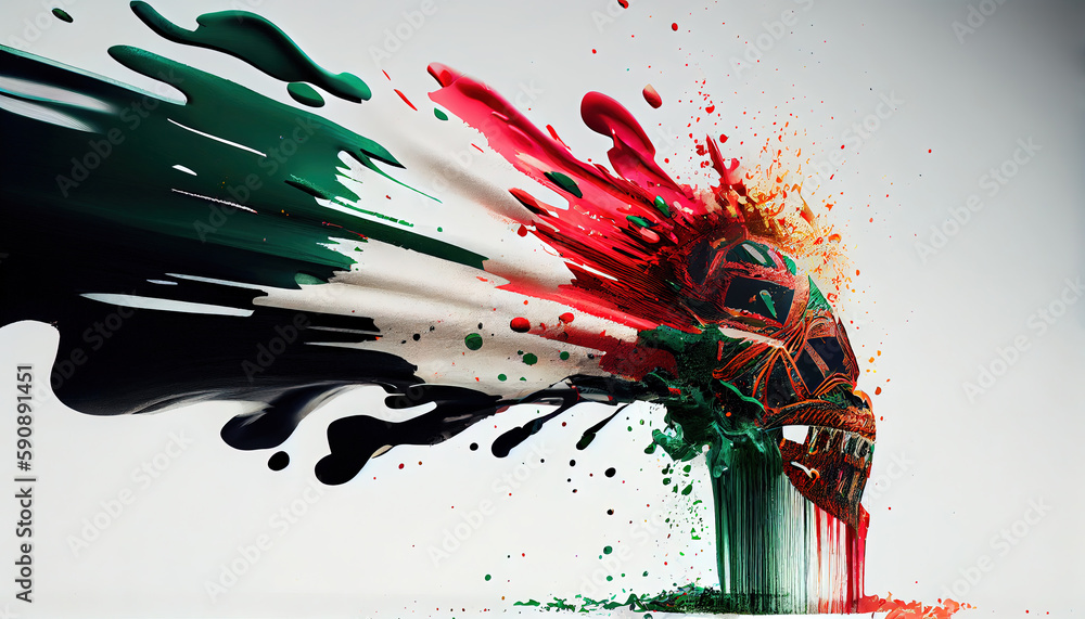 Liquid Paint Colors of Mexico Country Flag Dripping and Explosion on ...