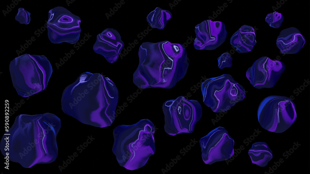 Chromium color stones blue, chromium, gold rock polygon shape for ...