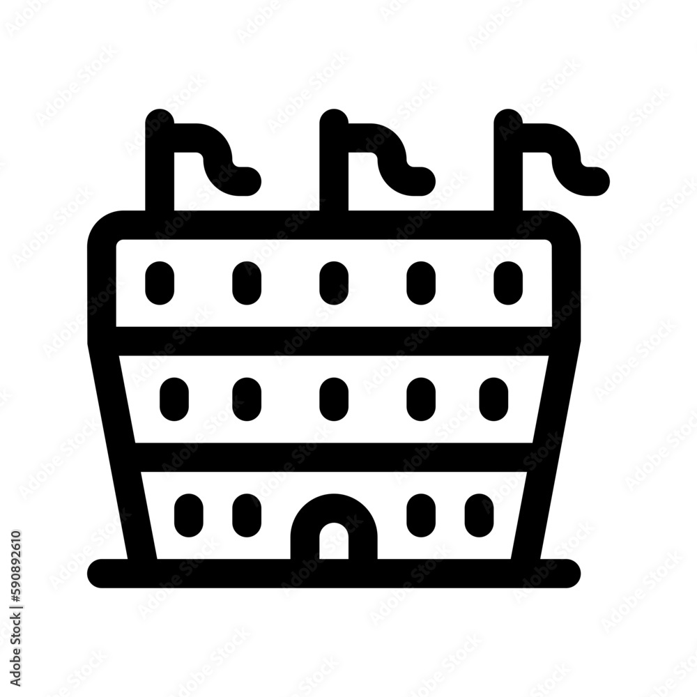 Editable stadium, coliseum, amphitheater vector icon. Part of a big ...