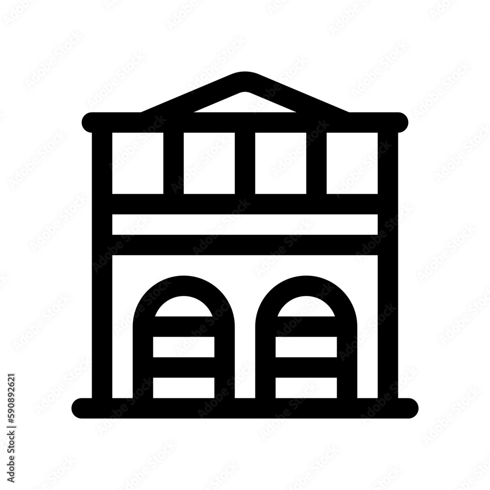 Editable fire station, factory, warehouse vector icon. Part of a big ...