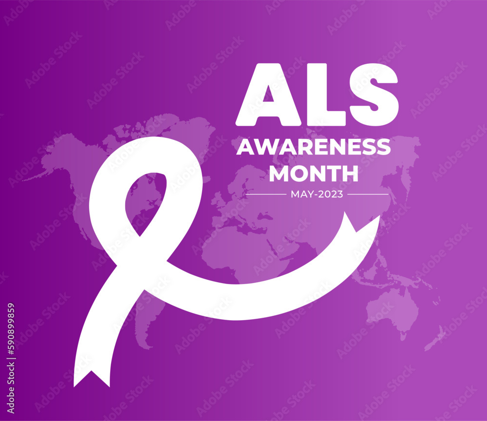 ALS Awareness Month background or banner design template. Amyotrophic ...