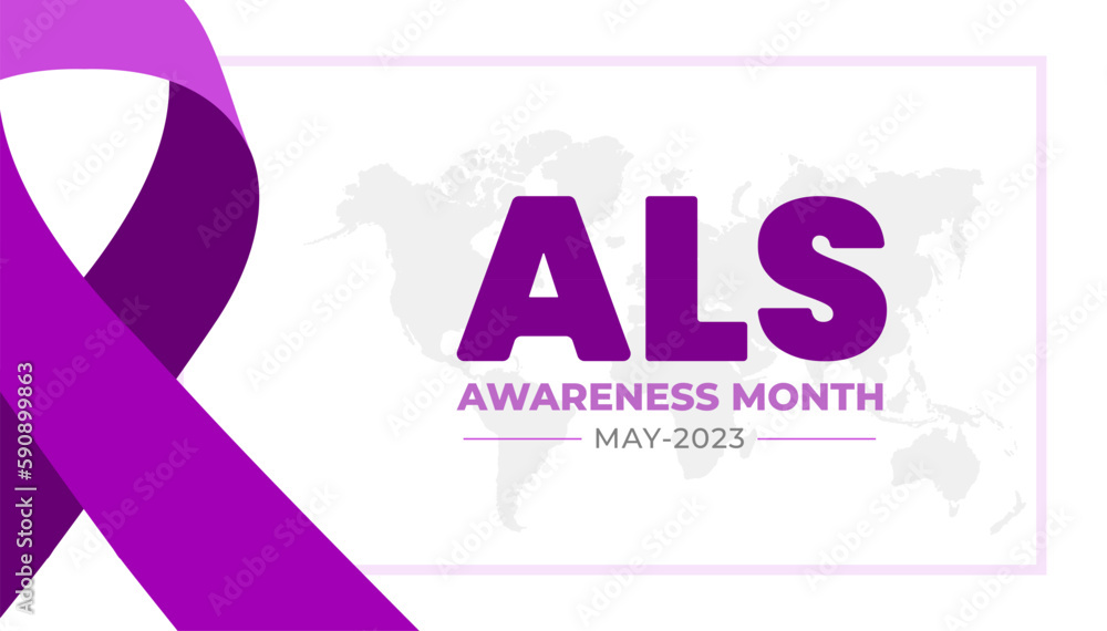 ALS Awareness Month background or banner design template. Amyotrophic ...