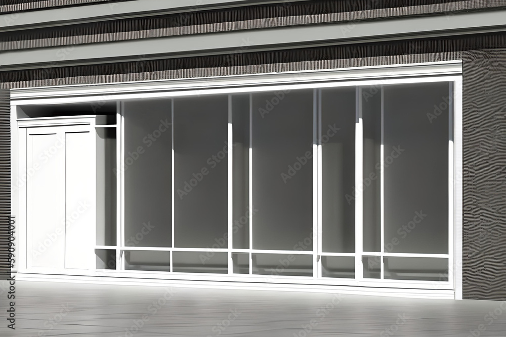 AI generated render of a storefront facade template , commercial ...