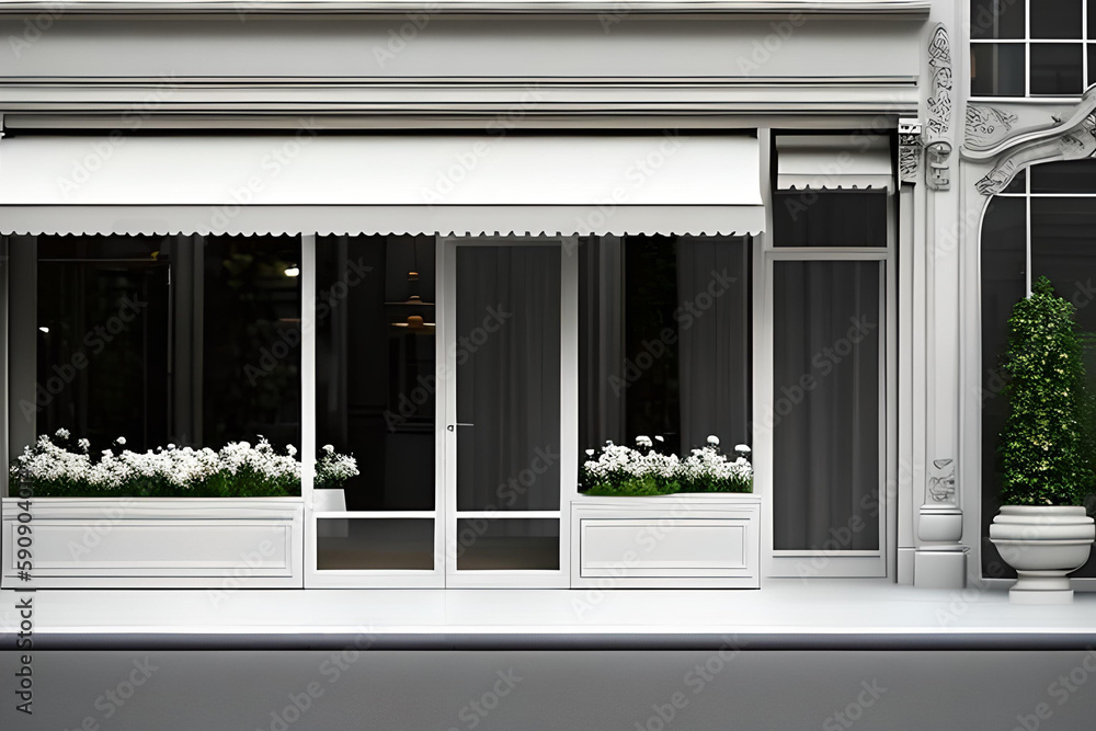 AI generated render of a storefront facade template , commercial ...