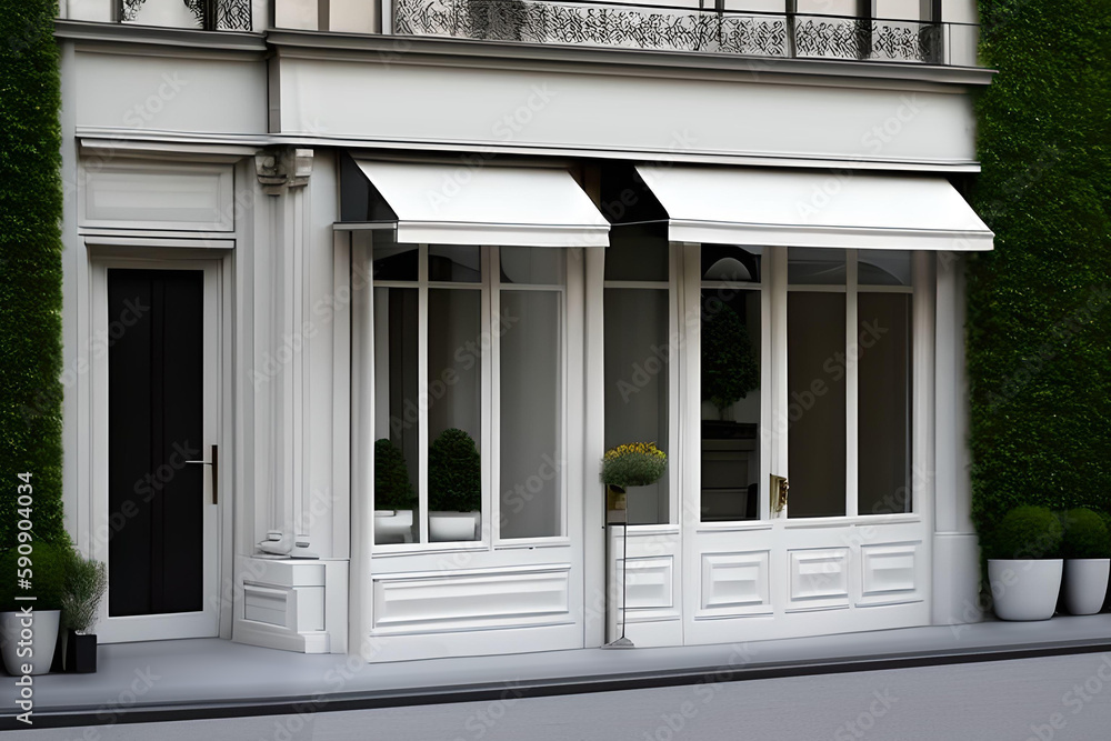 AI generated render of a storefront facade template , commercial ...