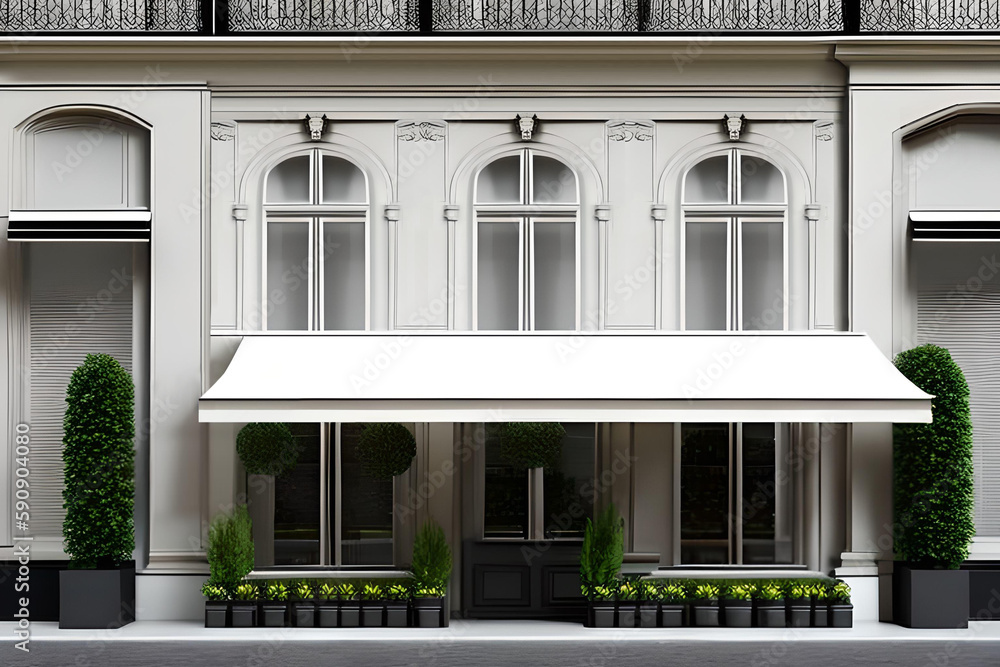 AI generated render of a storefront facade template , commercial ...