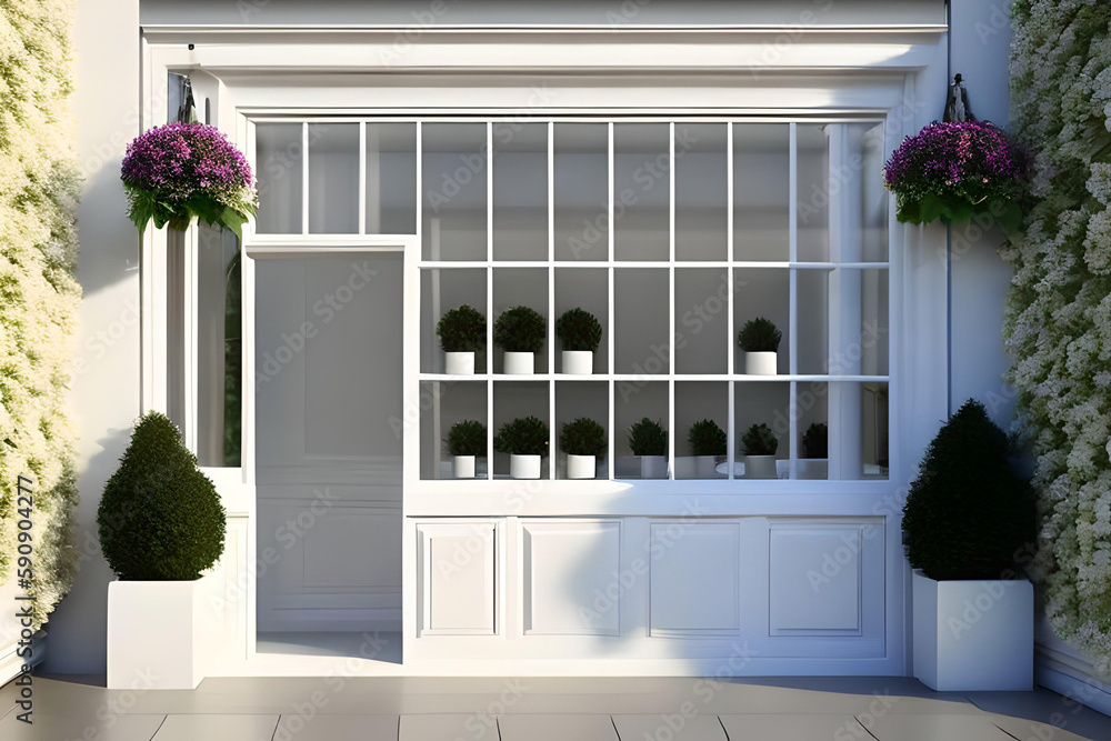 AI generated render of a storefront facade template , commercial ...