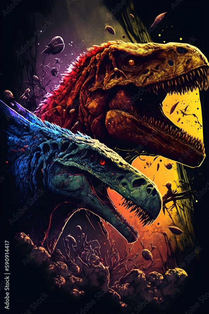 raptor dinosaurs vs trex environment close up large teeth drool complex ...