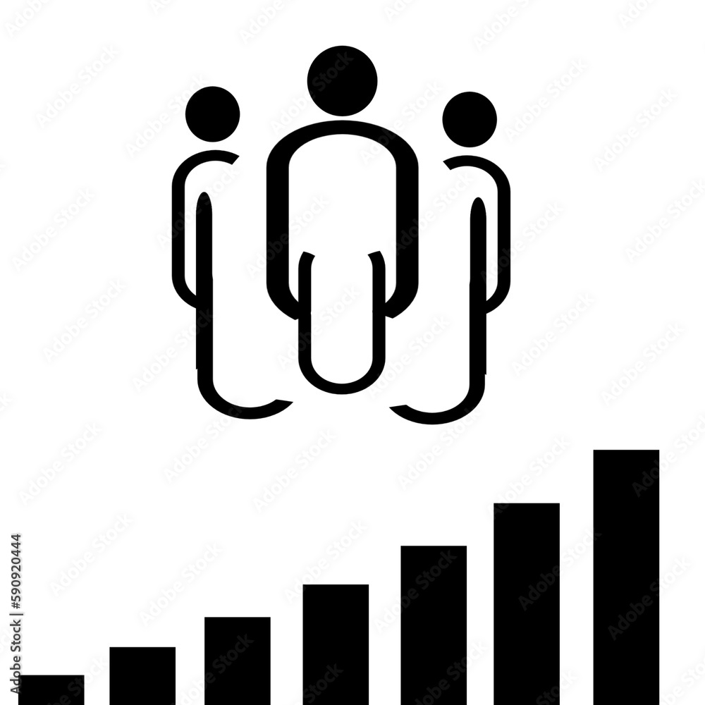 population growth chart graph.Team growth and development concept ...