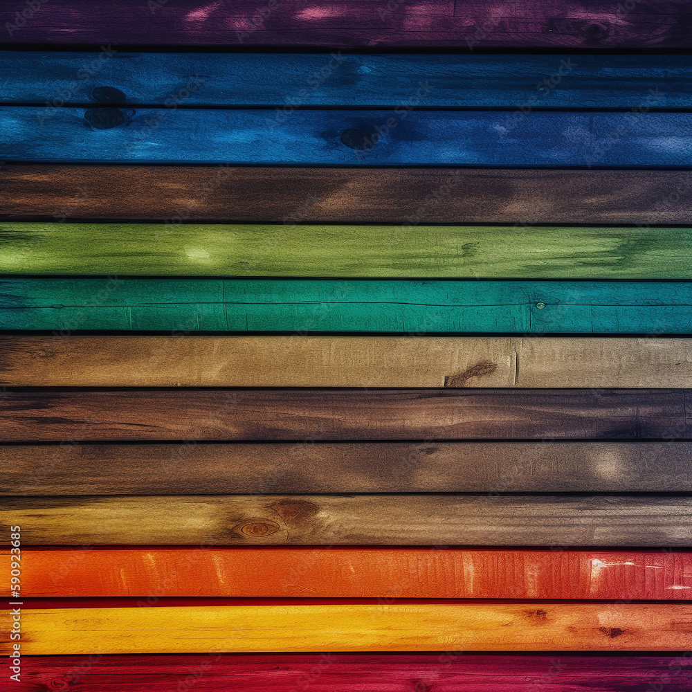 Rainbow wooden planks background. Colorful wooden texture. Rainbow wood ...