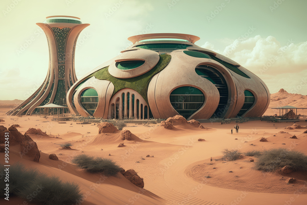 Concepto modulo espacial vivienda en marte, edificio para vivir en el ...