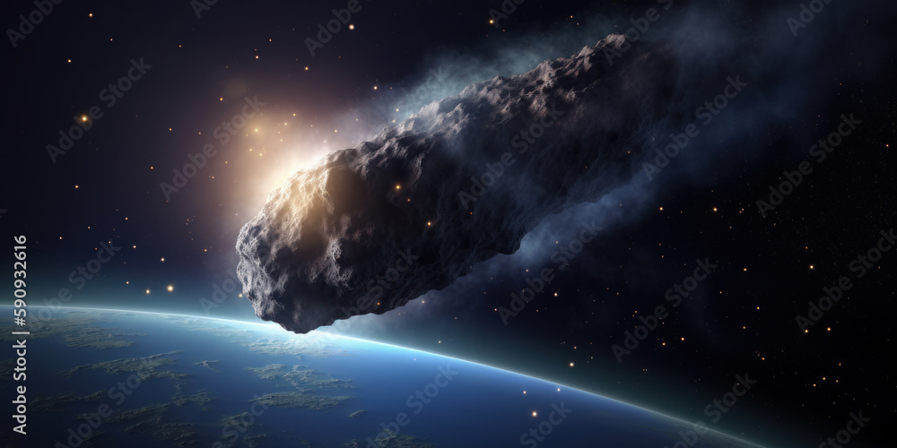 Meteorito dirección La Tierra, meteoro entrando en la atmósfera del ...