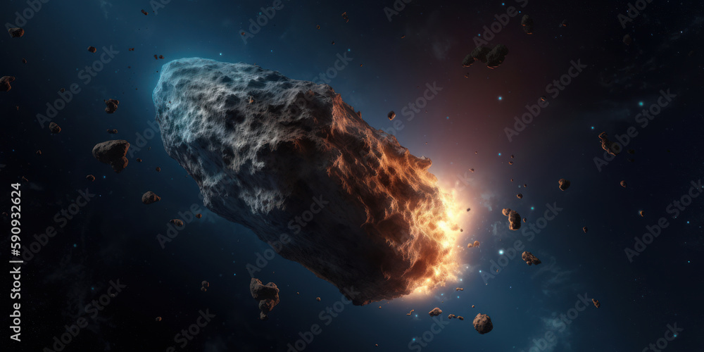 Meteorito dirección La Tierra, meteoro entrando en la atmósfera del ...