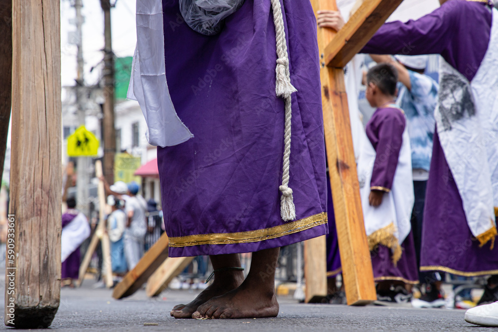 Mexico City, Mexico. April 7, 2023. Thousands of Nazarenes of all ages ...