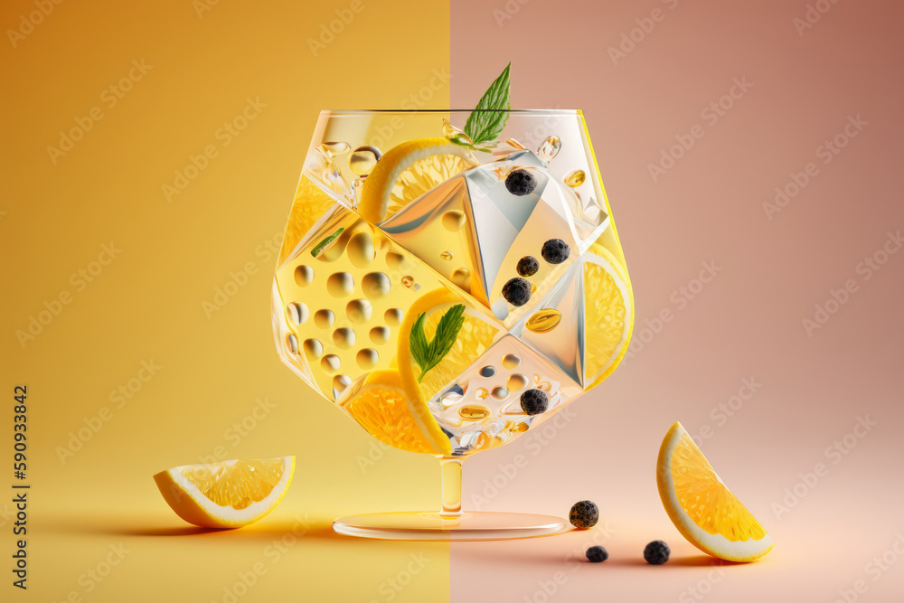 Copa de alcohol hecho por bartender, mojito tropical para fiesta de ...