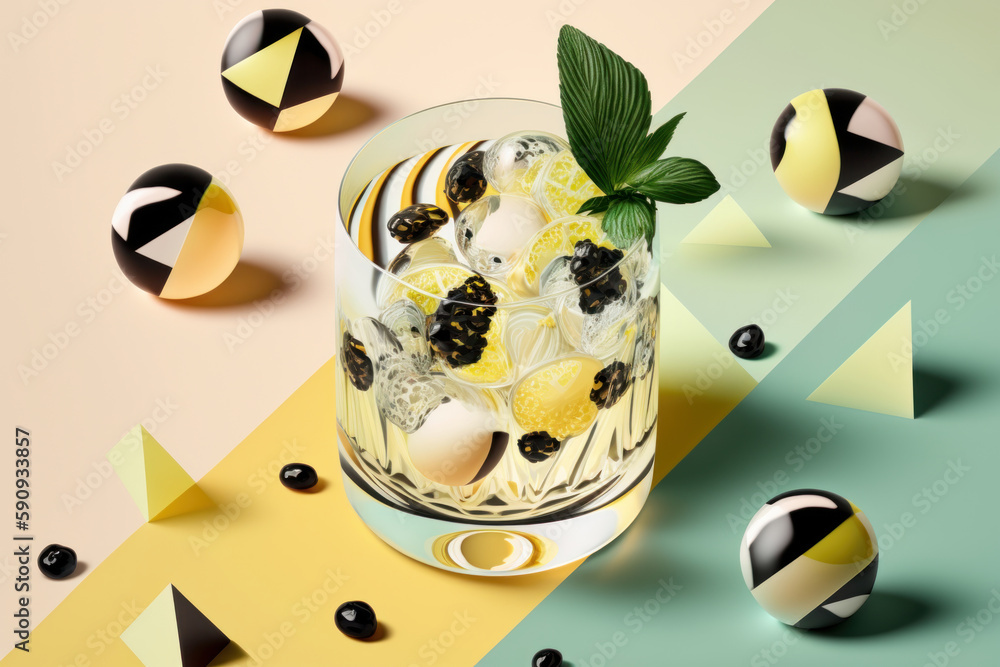 Copa de alcohol hecho por bartender, ginebra para fiesta de verano ...
