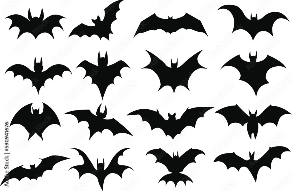 Bat silhouette vectors Stock Vector | Adobe Stock