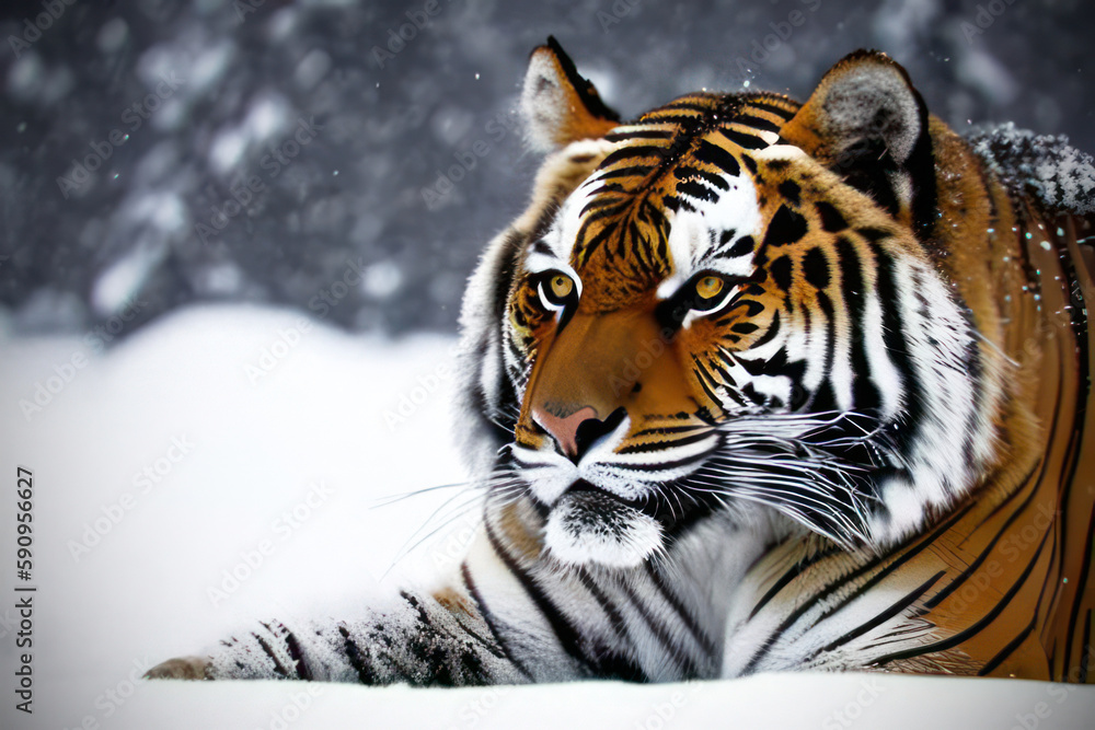 Tiger In Snow Wallpaper Hd