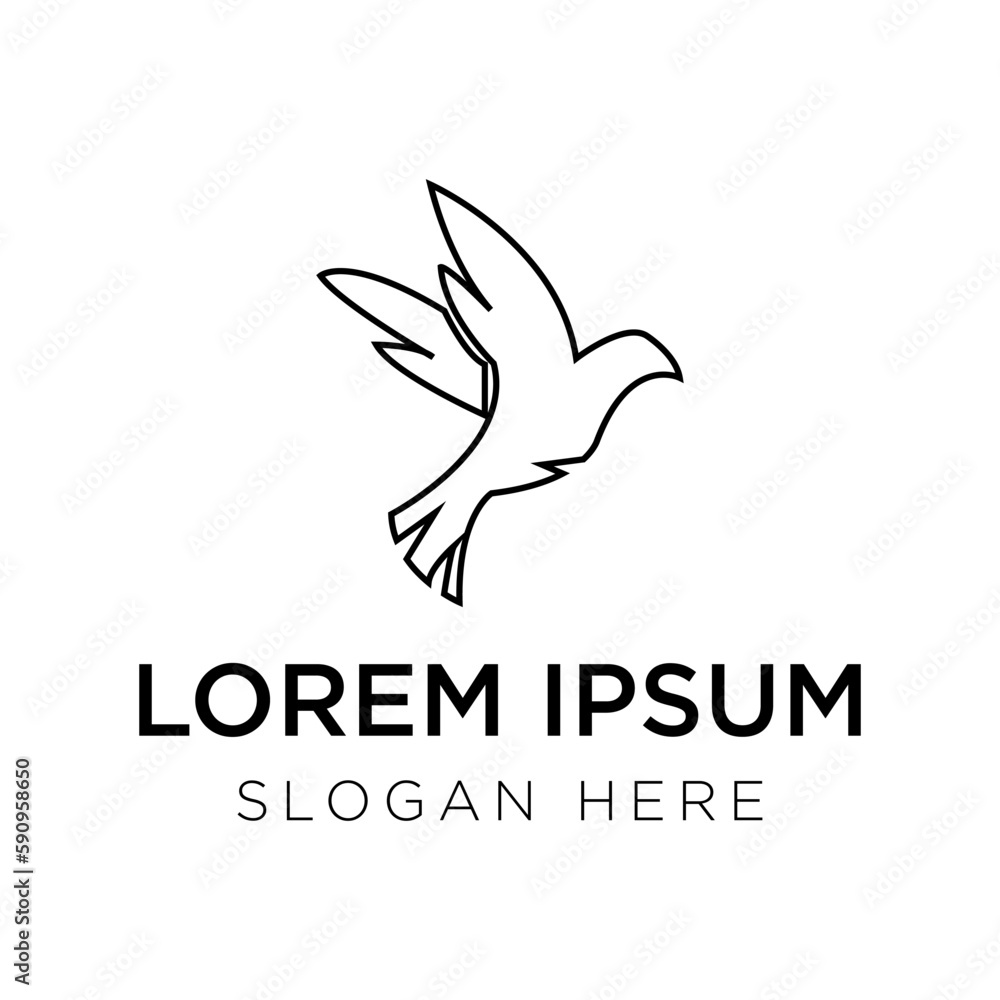 bird logo vector illustration isolated on white background Stock Vector ...